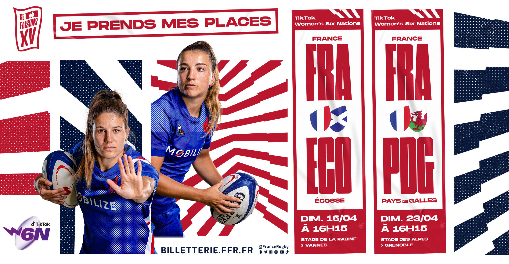 Ouverture billetterie Tournoi des Six Nations féminin et moins 20 ans 2023
